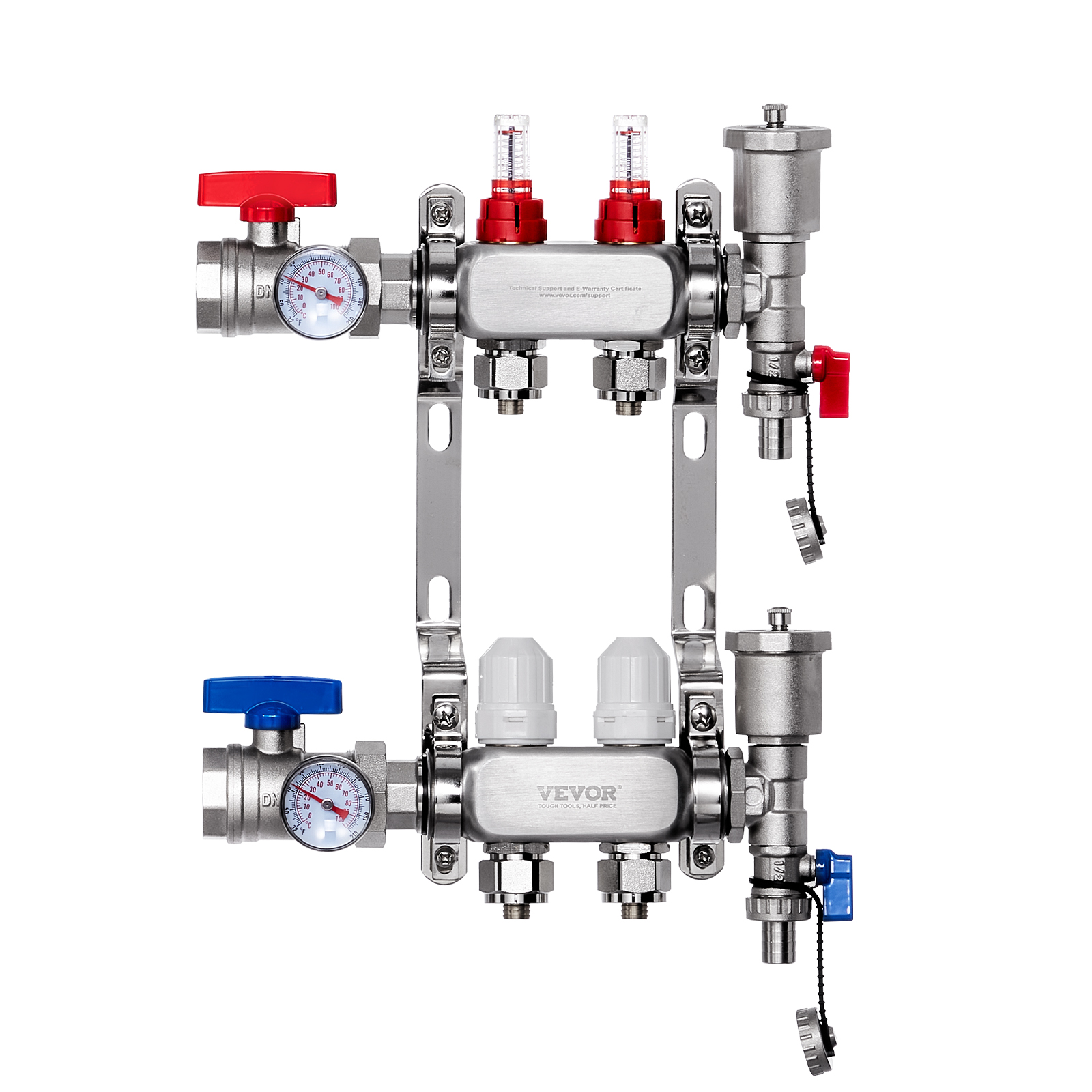 2-12 Branches Radiant Heat Manifold 1/2" PEX Tubing Floor Heating ...