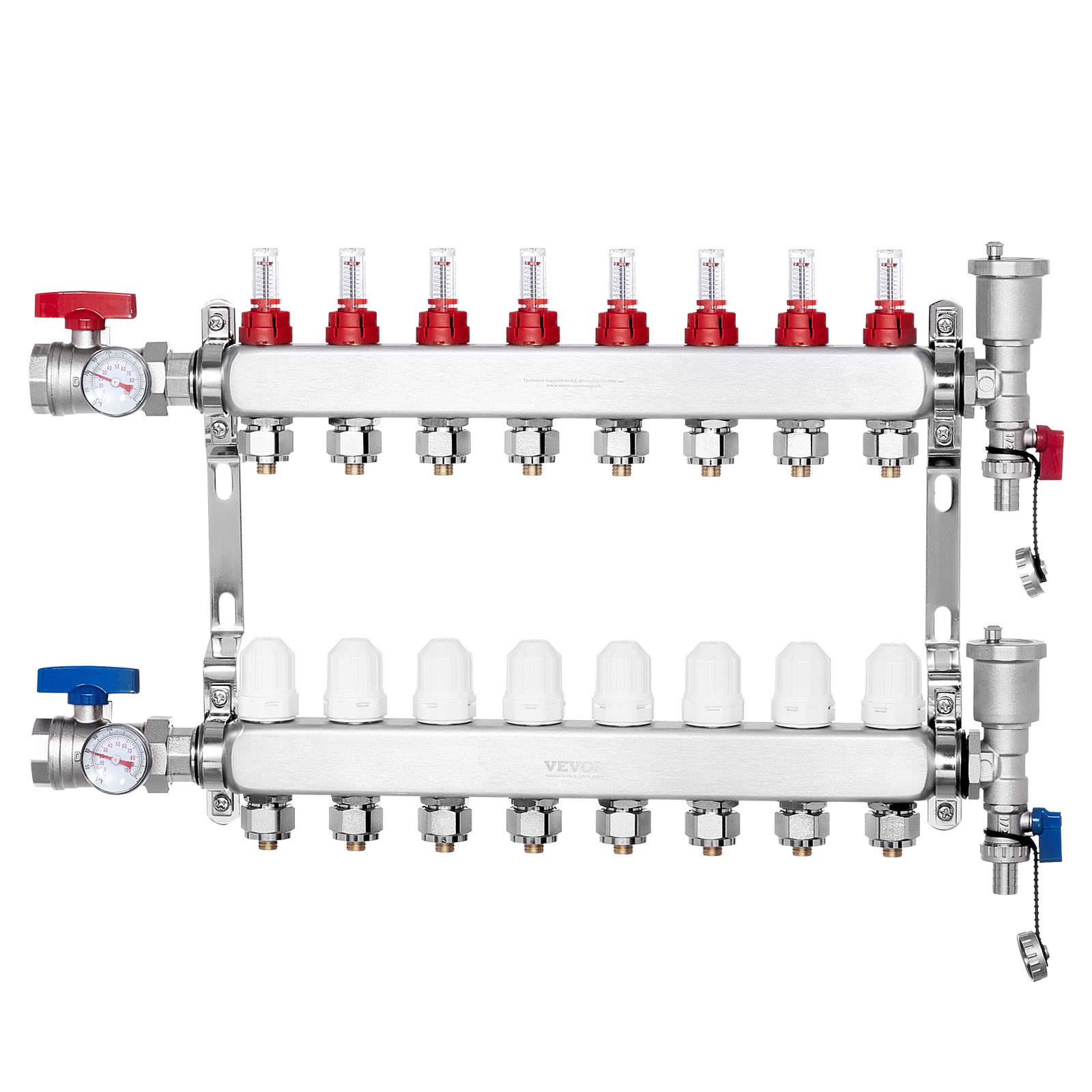 2-12 Branches Radiant Heat Manifold 1/2" PEX Tubing Floor Heating ...