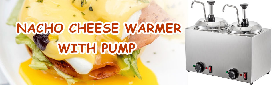 Fudge Warmer Hot Cheese Pump with 2 Pumps Nacho Cheese Warmer Stainless ...