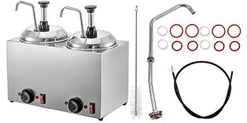 Fudge Warmer Hot Cheese Pump with 2 Pumps Nacho Cheese Warmer Stainless ...