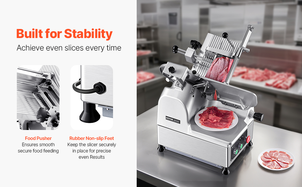 Meat Slicer 550W 12" Electric Deli Food Slicer for Frozen Meat Bread ...