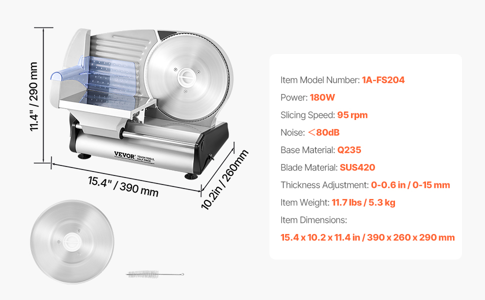 VEVOR Meat Slicer 180W 8.7" Electric Deli Food Slicer for Meat Bread ...