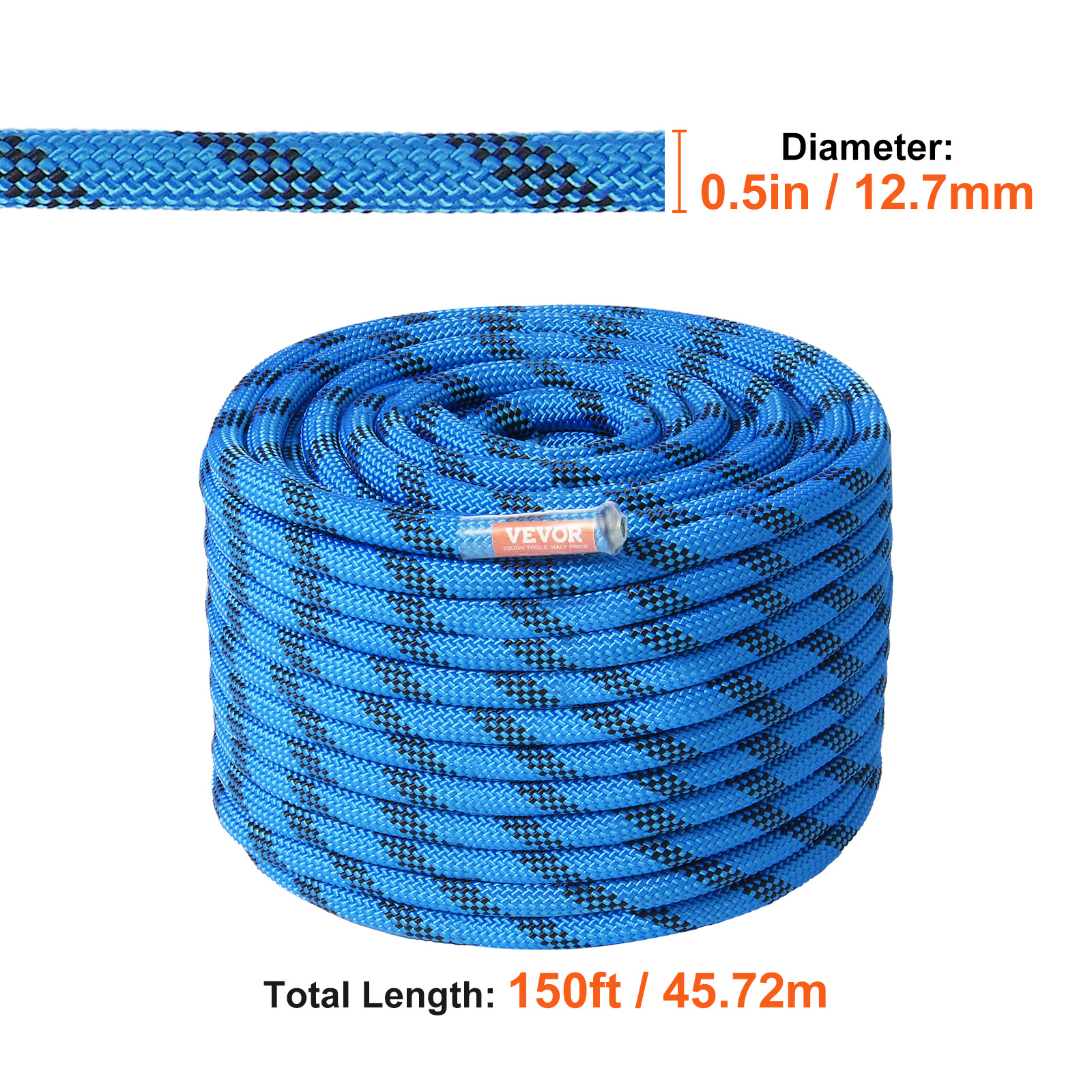 Corde et cordelette Vevor Corde d'Escalade Statique 1,27cm×45,7m ...
