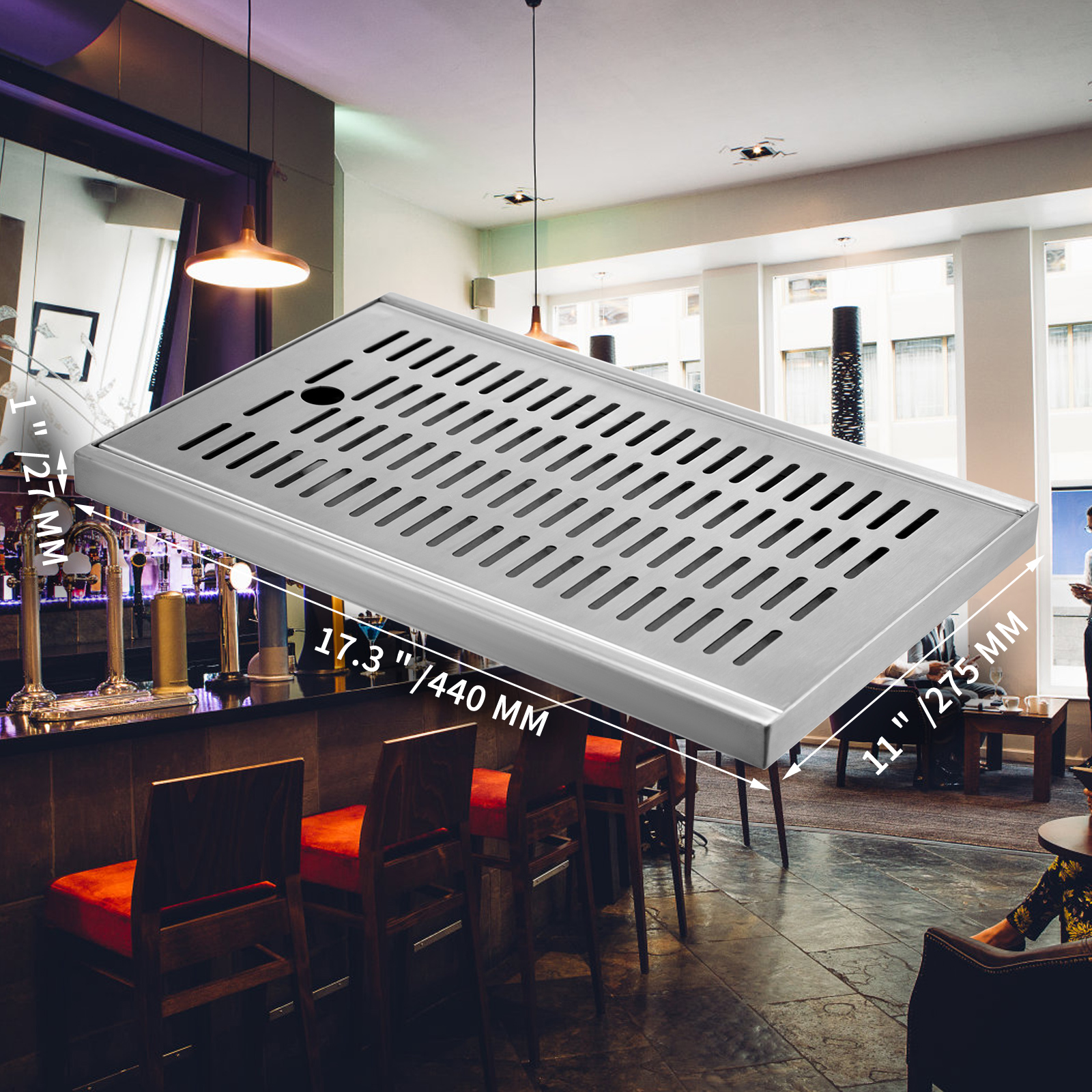 Vevor Stainless Steel Bar Drip Drainer Trays / Beer Serving 44x27.5 Cm ...