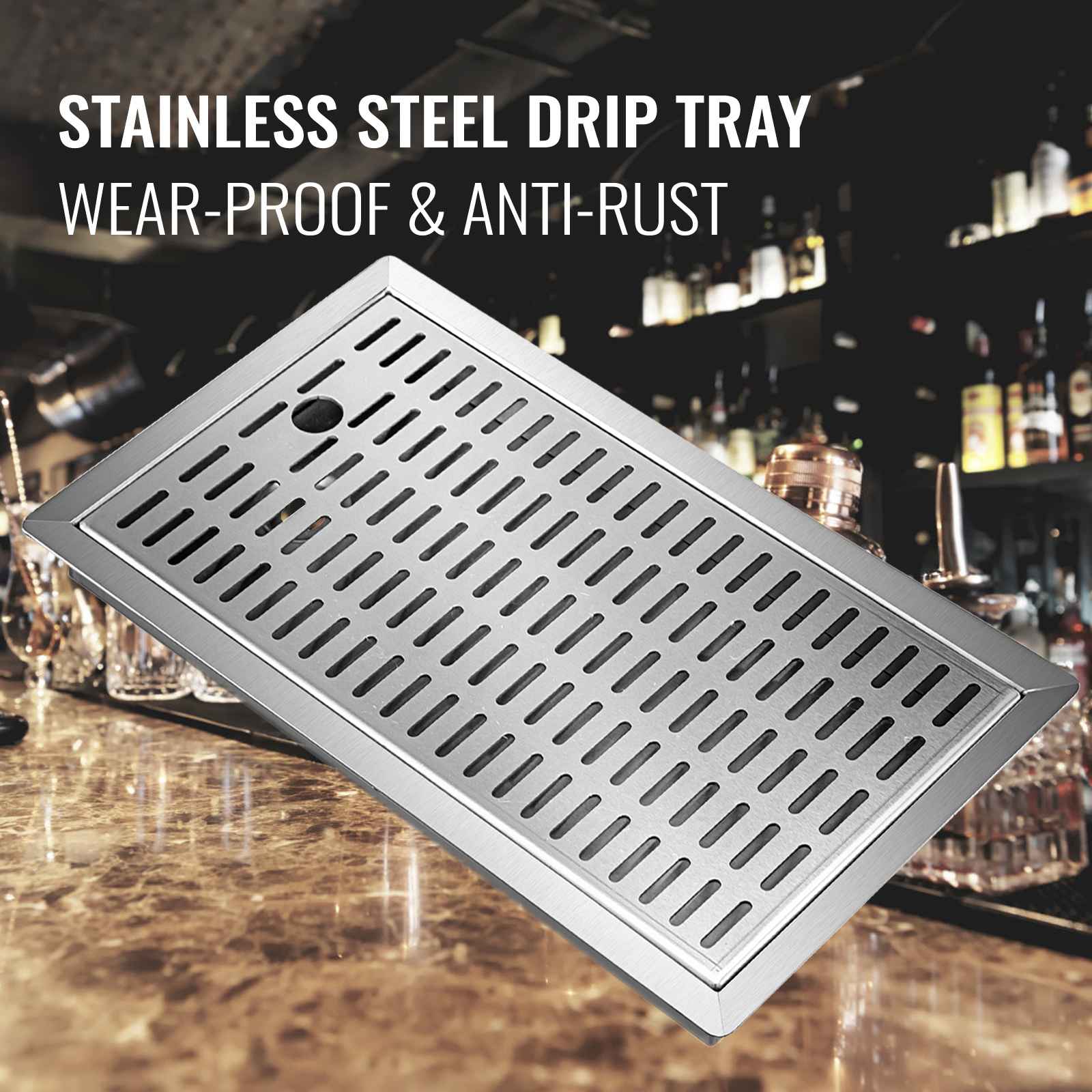 Vevor Drip Trayflush Mount Drip Traywith Drain Stainless Steel 19x12.3 ...
