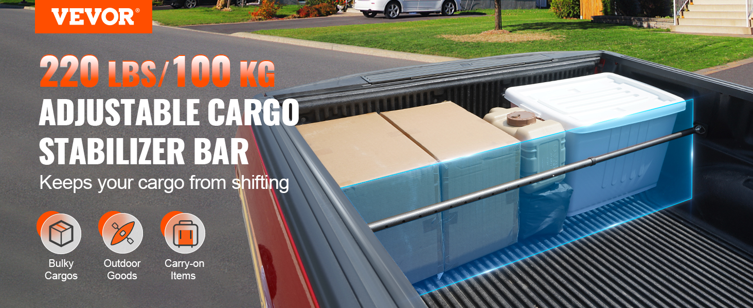 VEVOR Adjustable Cargo Bar Pickup Truck Bed Ratcheting Stabilizer 1 or ...