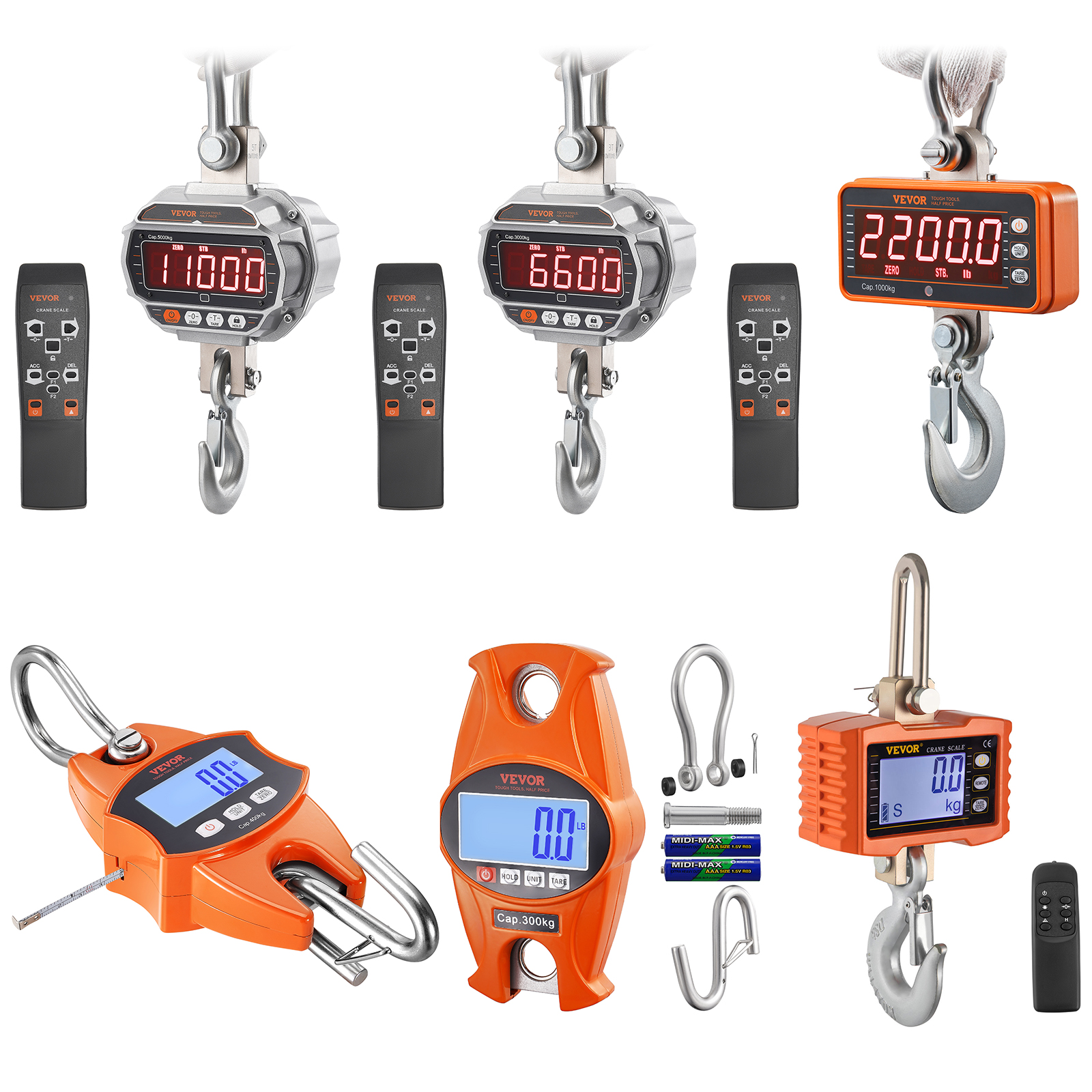 Uimoso Digital Crane Scale Industrial Hanging Scale 11000/6600/2200/660 ...
