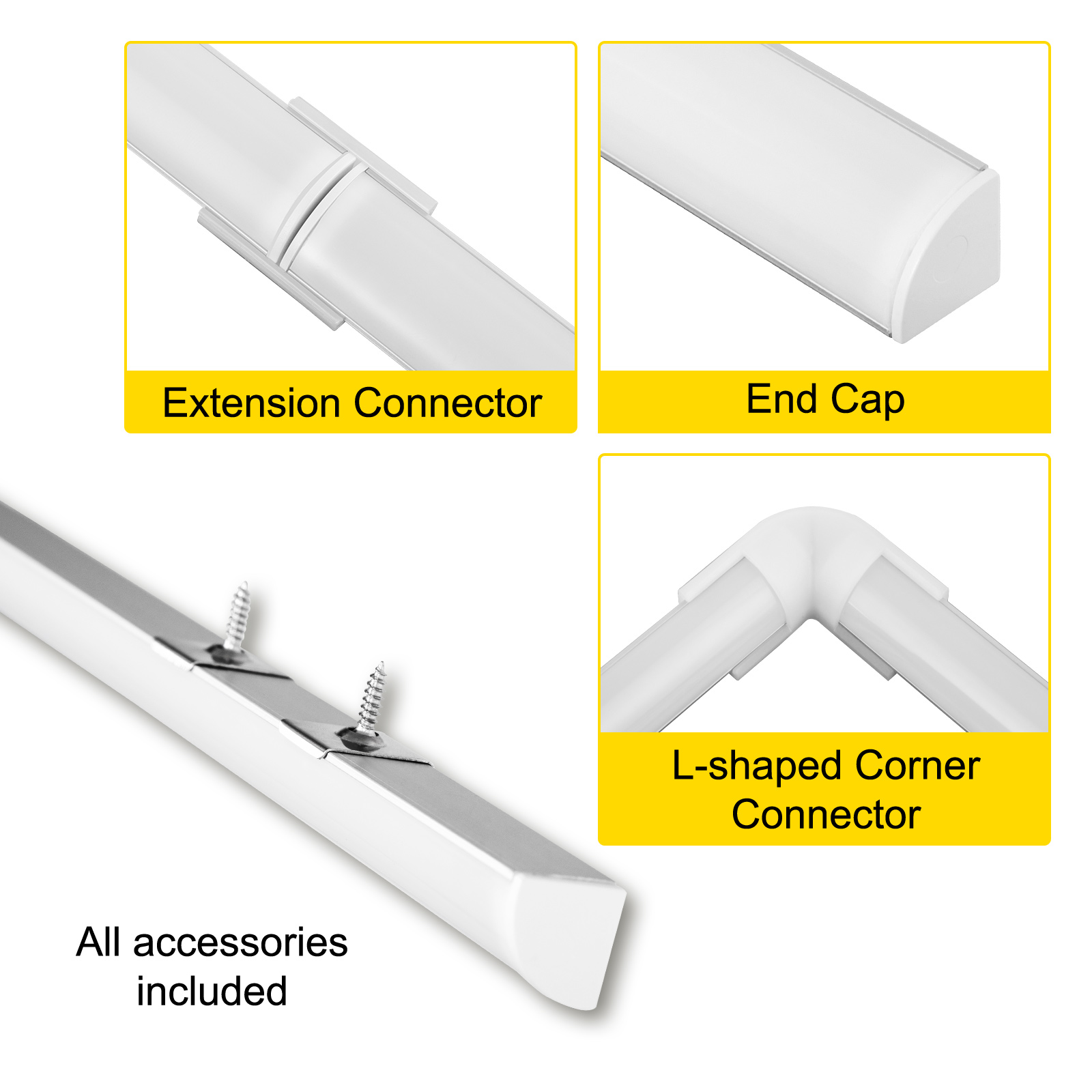 VEVOR LED V Channels, 6-Pack 6.6 ft V-Shaped LED Channel System ...