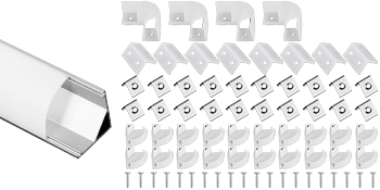 VEVOR LED V Channels, 10-Pack 6.6 ft V-Shaped LED Channel System ...