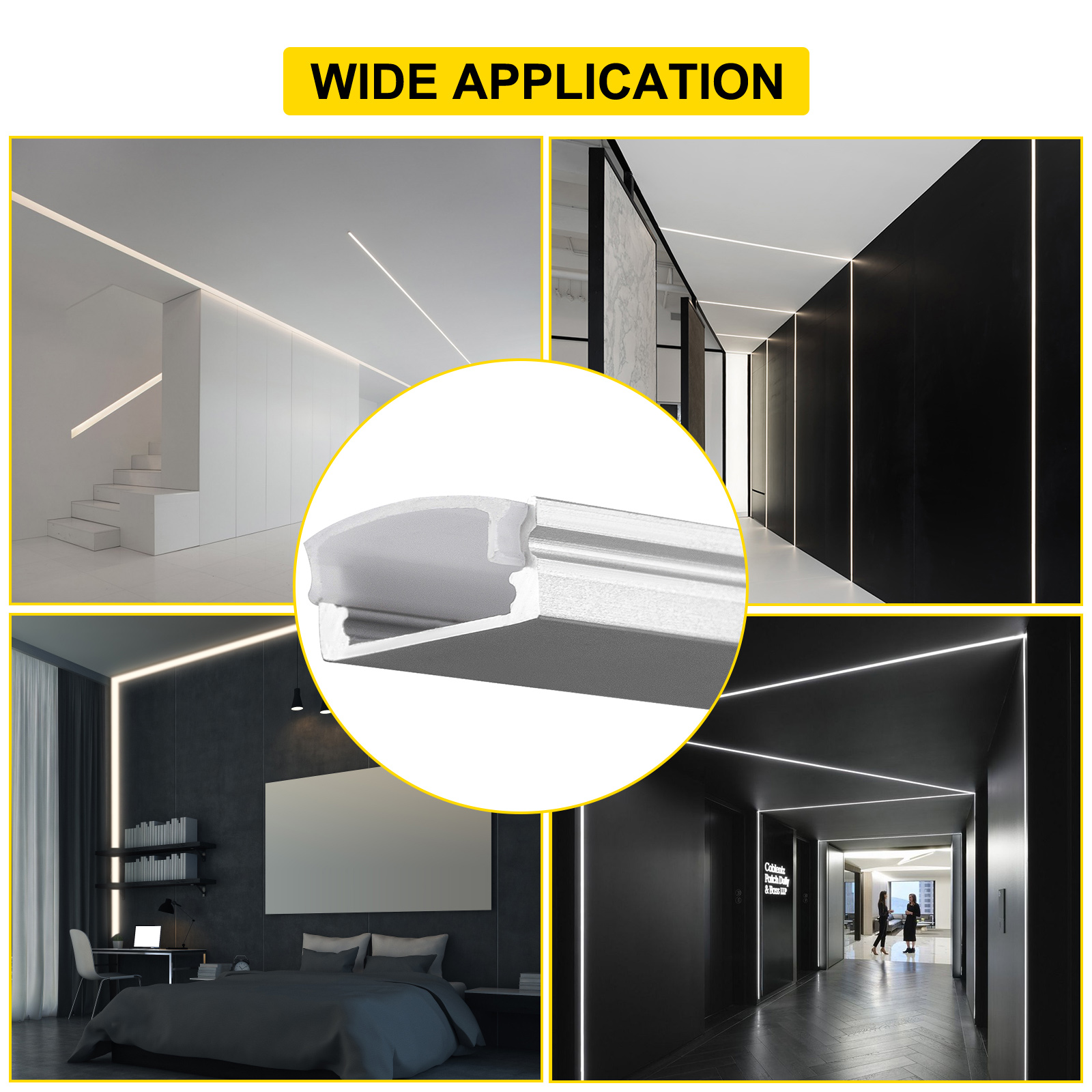 VEVOR LED U Channels, 20-Pack 6.6 ft U-Shaped LED Channel System ...