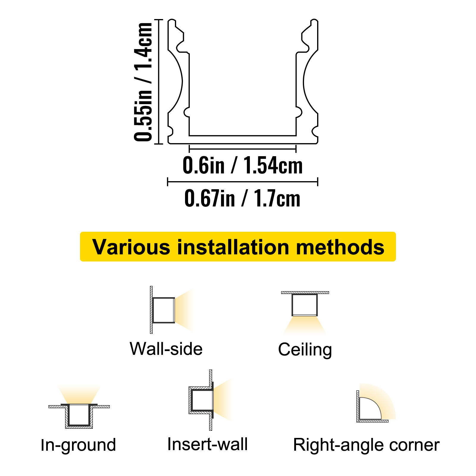 VEVOR LED U Channels, 10PCS 6.56FT LED Aluminum Channel System, U ...