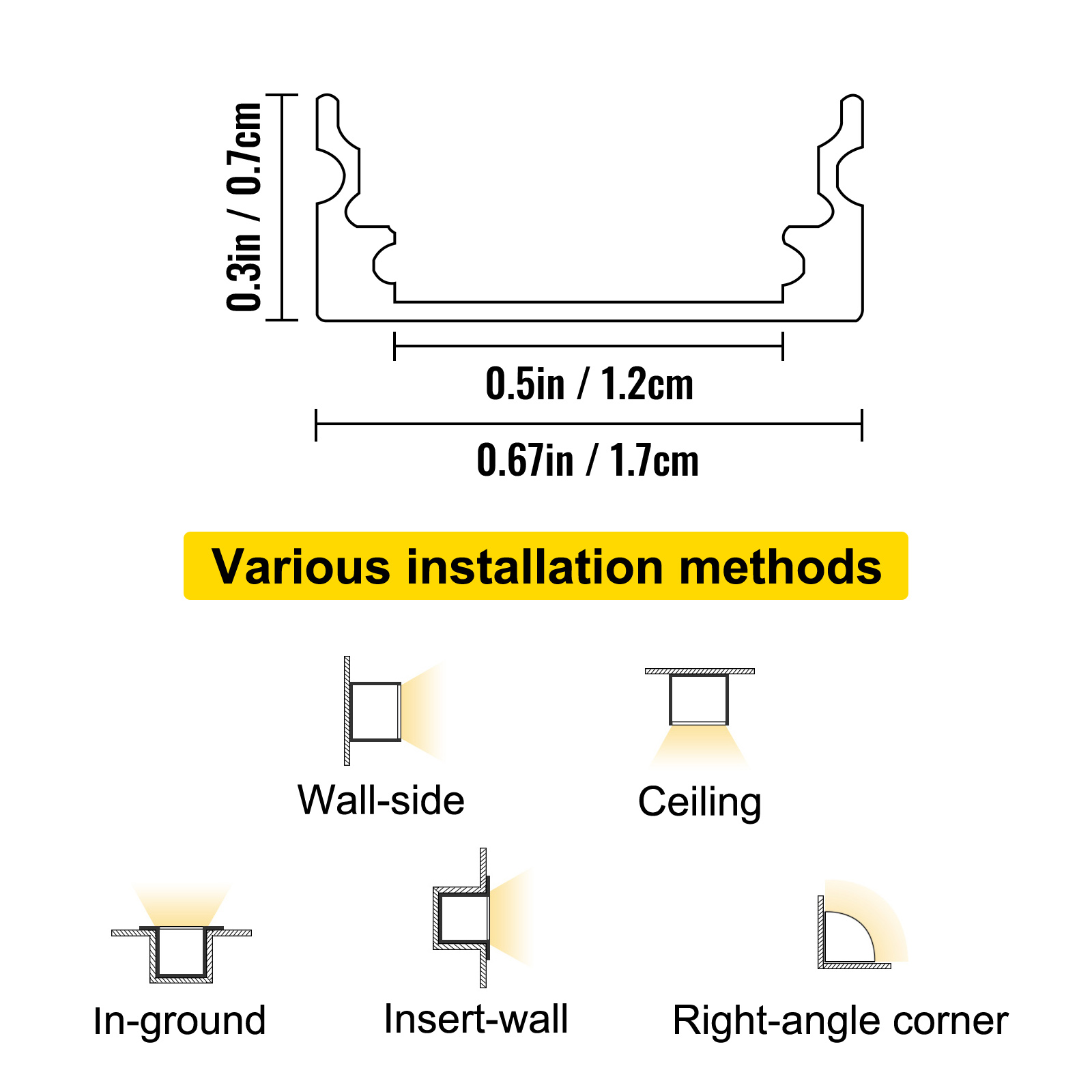 VEVOR LED U Channels, 40-Pack 3.3 ft U-Shaped LED Channel System ...