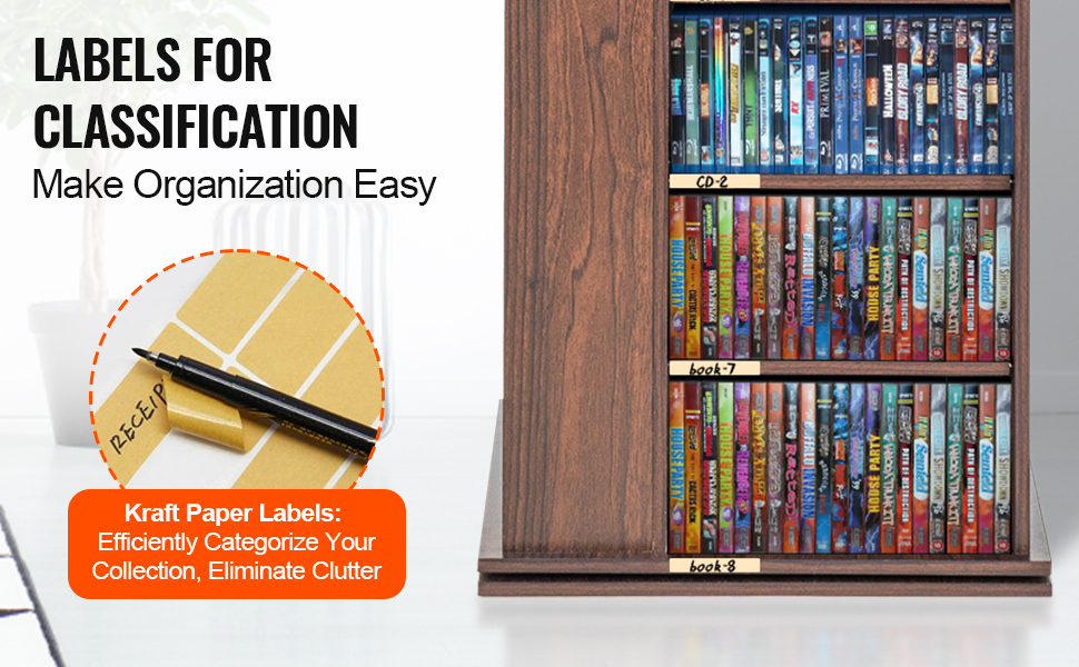 VEVOR Spinning Media Tower 4-Sided Revolving Media Tower 1040 CDs ...