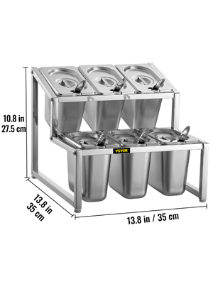 VEVOR Expandable Spice Rack, 13.8"-23.6" Adjustable, 2-Tier Stainless ...