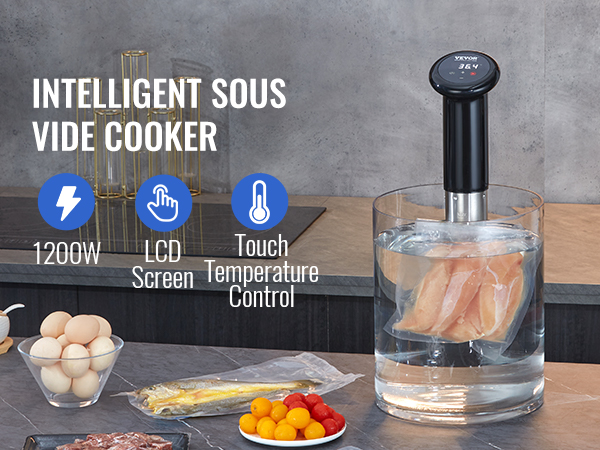 VEVOR Sous Vide Machine, 1200W Sous Vide Cooker, 86-203 ℉ Immersion ...