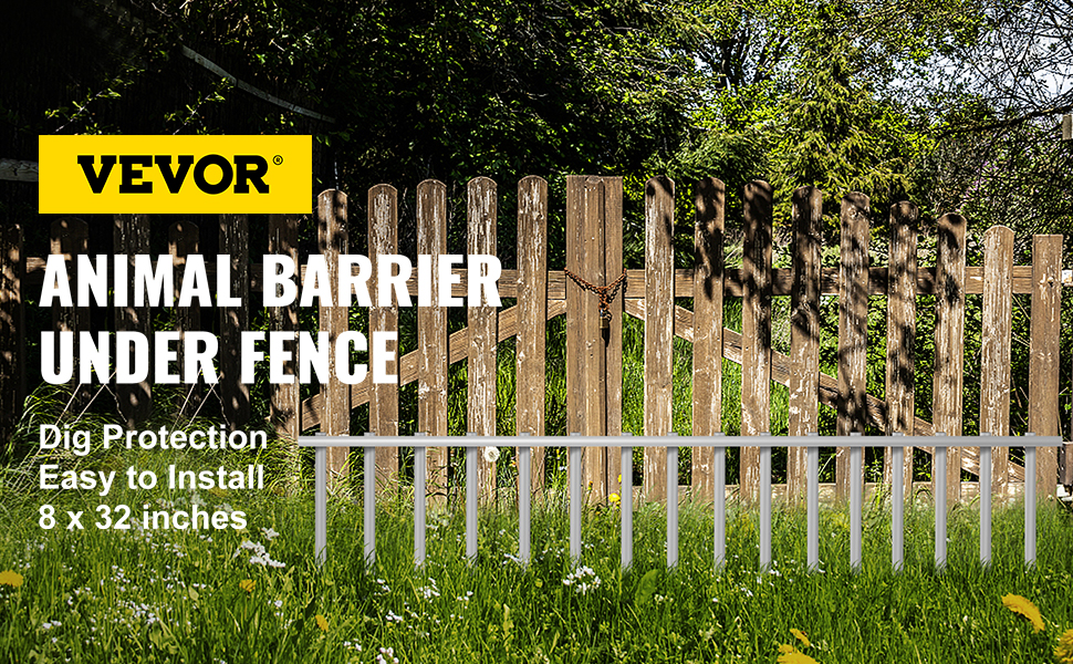 VEVOR 4 Pack Animal Barrier, 8"x32" Dog Fence Barrier, Q235 Iron No ...