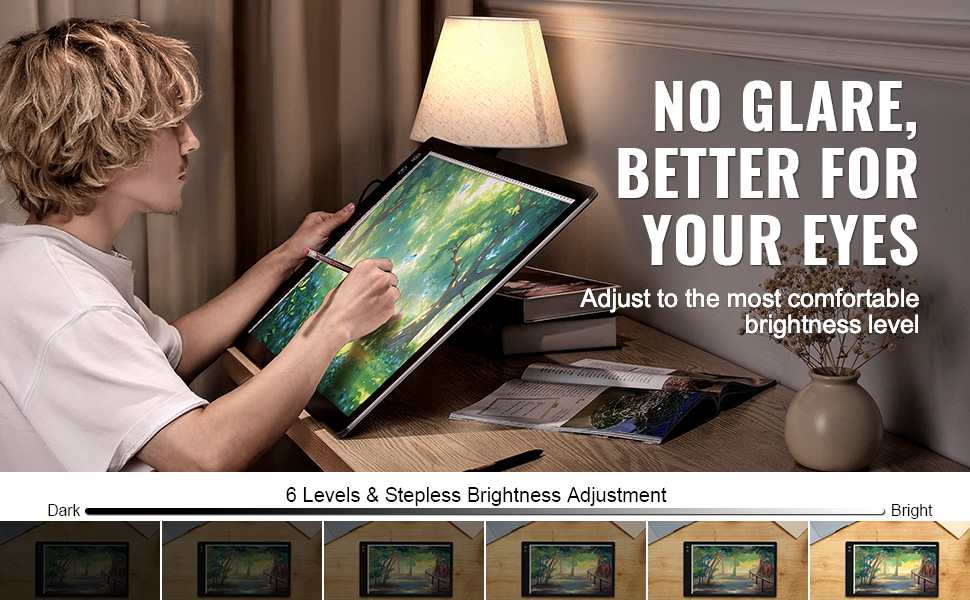 VEVOR A2 LED Light Board Rechargeable Tracing Pad 6 Level Dimmable ...