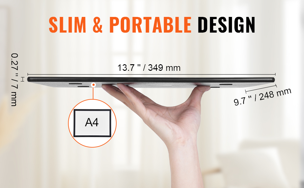 VEVOR A4 LED Light Board USB Powered Tracing Pad 3 Level Dimmable ...