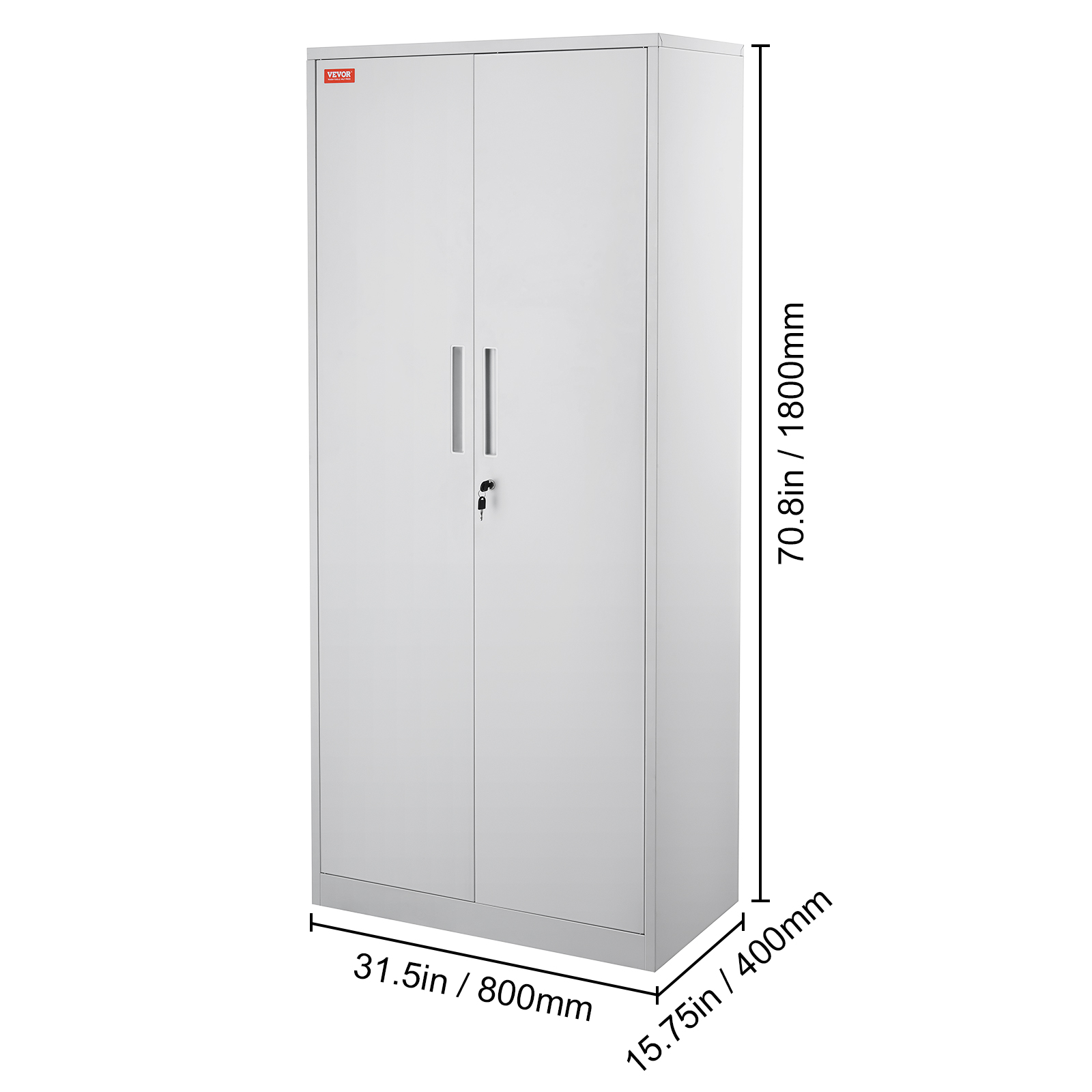 VEVOR Metal Storage Cabinet, Steel Locking Storage Cabinet with 2 ...