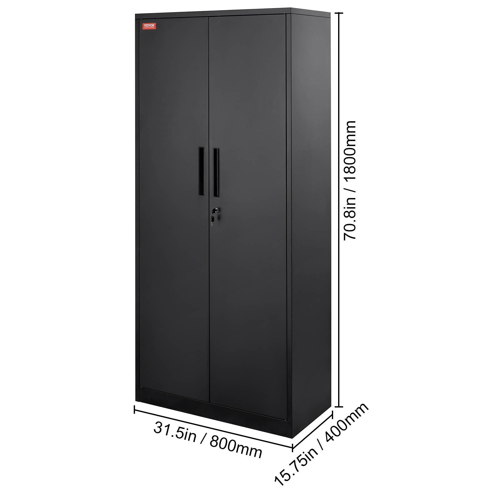 VEVOR Metal Storage Cabinet, Steel Locking Storage Cabinet with 2 ...