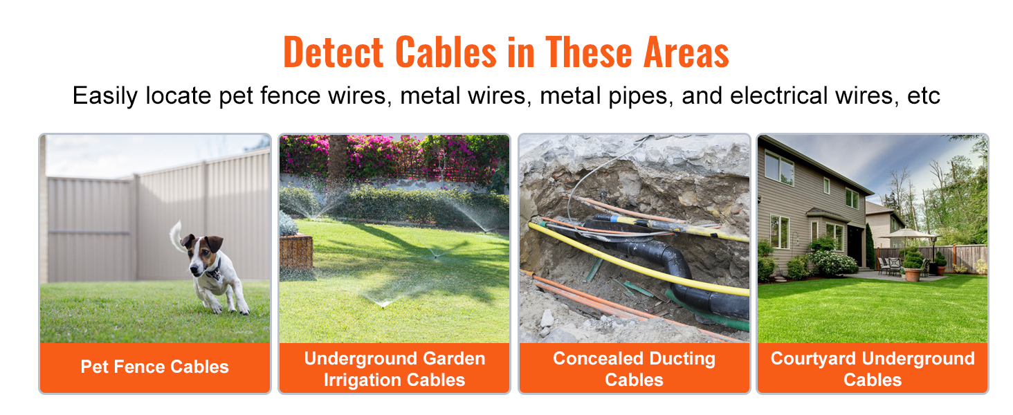 Pipe Blockage VEVOR Underground Cable Locator 3 Ft. Max. Detection ...