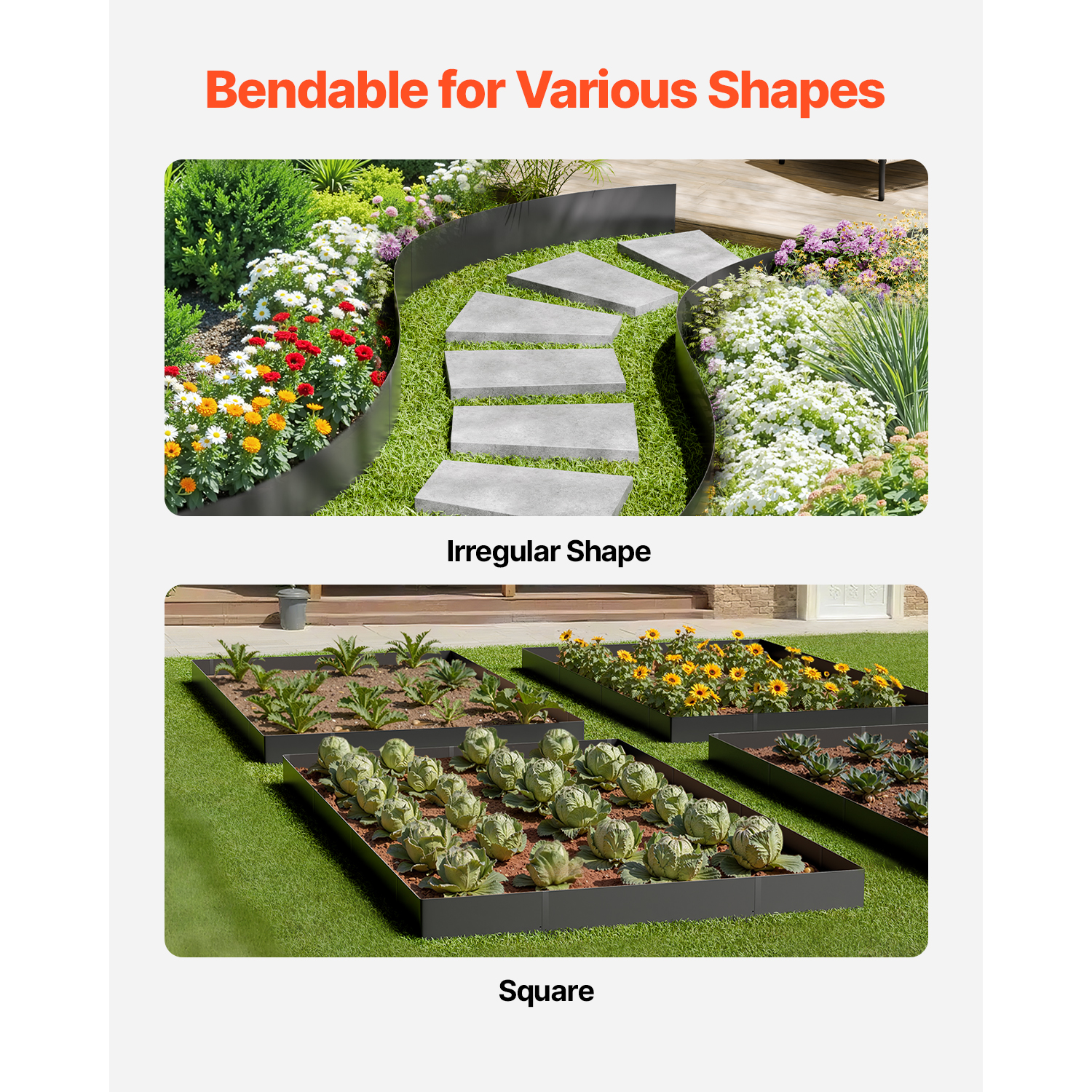Mophorn Steel Landscape Edging, 4 Pieces 40 x 8 in, Rust-Resistant ...