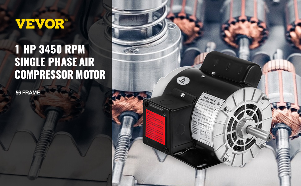 1hp Air Compressor Electric Motor 3450rpm 115/230v 5/8''keyed Shaft ...