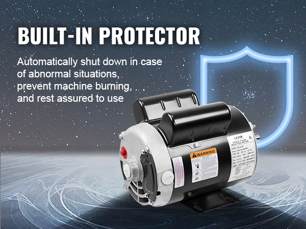 VEVOR 3.7HP Air Compressor Electric Motor 230V 17.2A 56 Frame CW/CCW ...