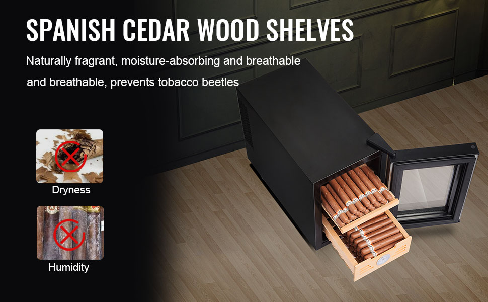 VEVOR Electric Cigar Humidor, 16L Cigar Humidor Cabinet with Heating ...