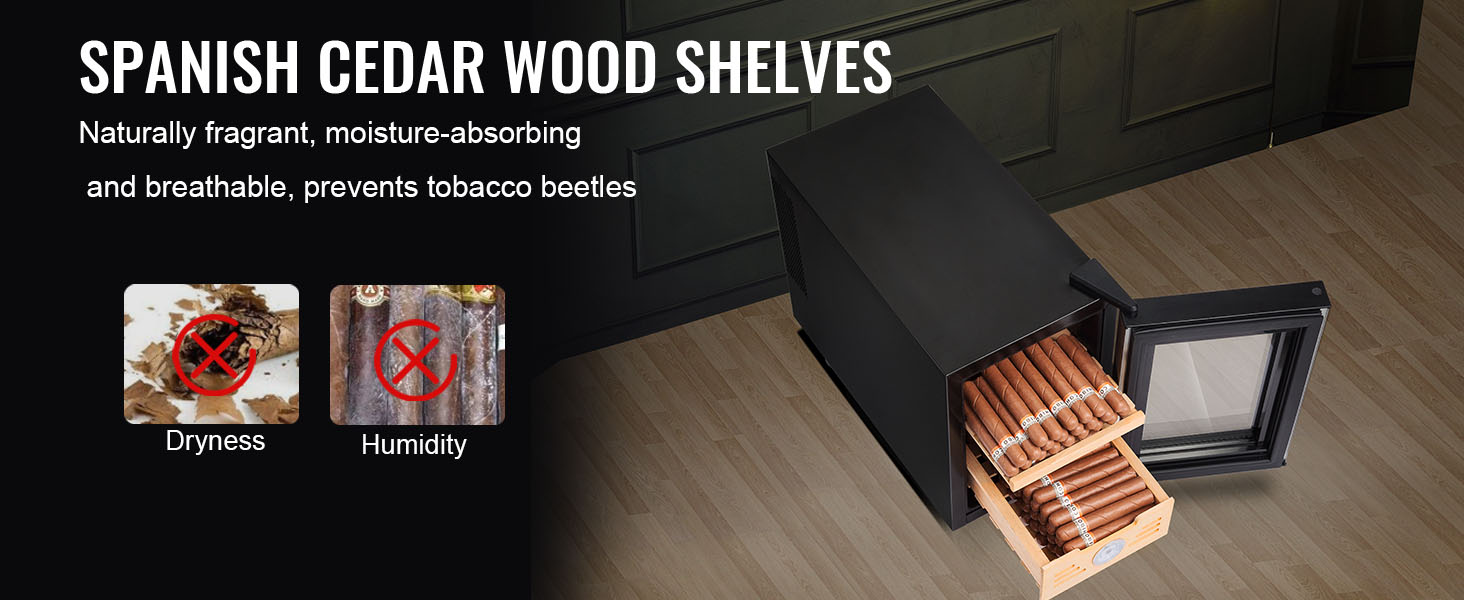 VEVOR Electric Cigar Humidor, 16L Cigar Humidor Cabinet with Heating ...