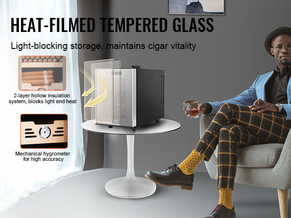 VEVOR Electric Cigar Humidor, 16L Cigar Humidor Cabinet with Heating ...