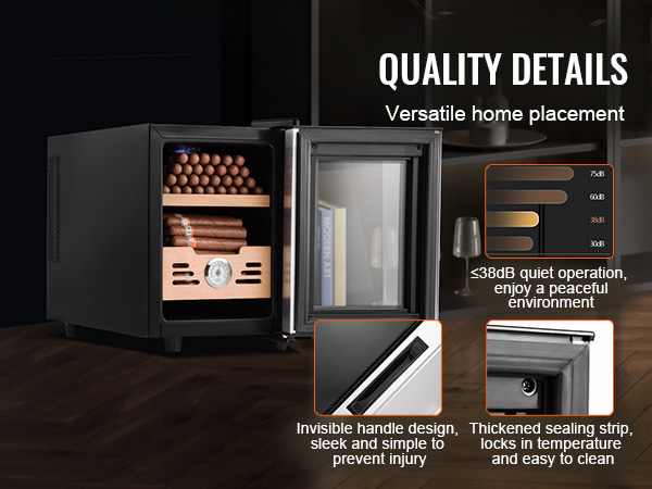 VEVOR Electric Cigar Humidor, 16L Cigar Humidor Cabinet with Heating ...