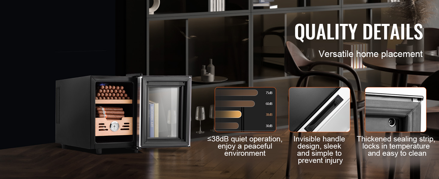 VEVOR Electric Cigar Humidor, 16L Cigar Humidor Cabinet with Heating ...