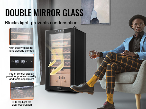 VEVOR Electric Cigar Humidor, 500 Count Cigar Humidor Cabinet with ...