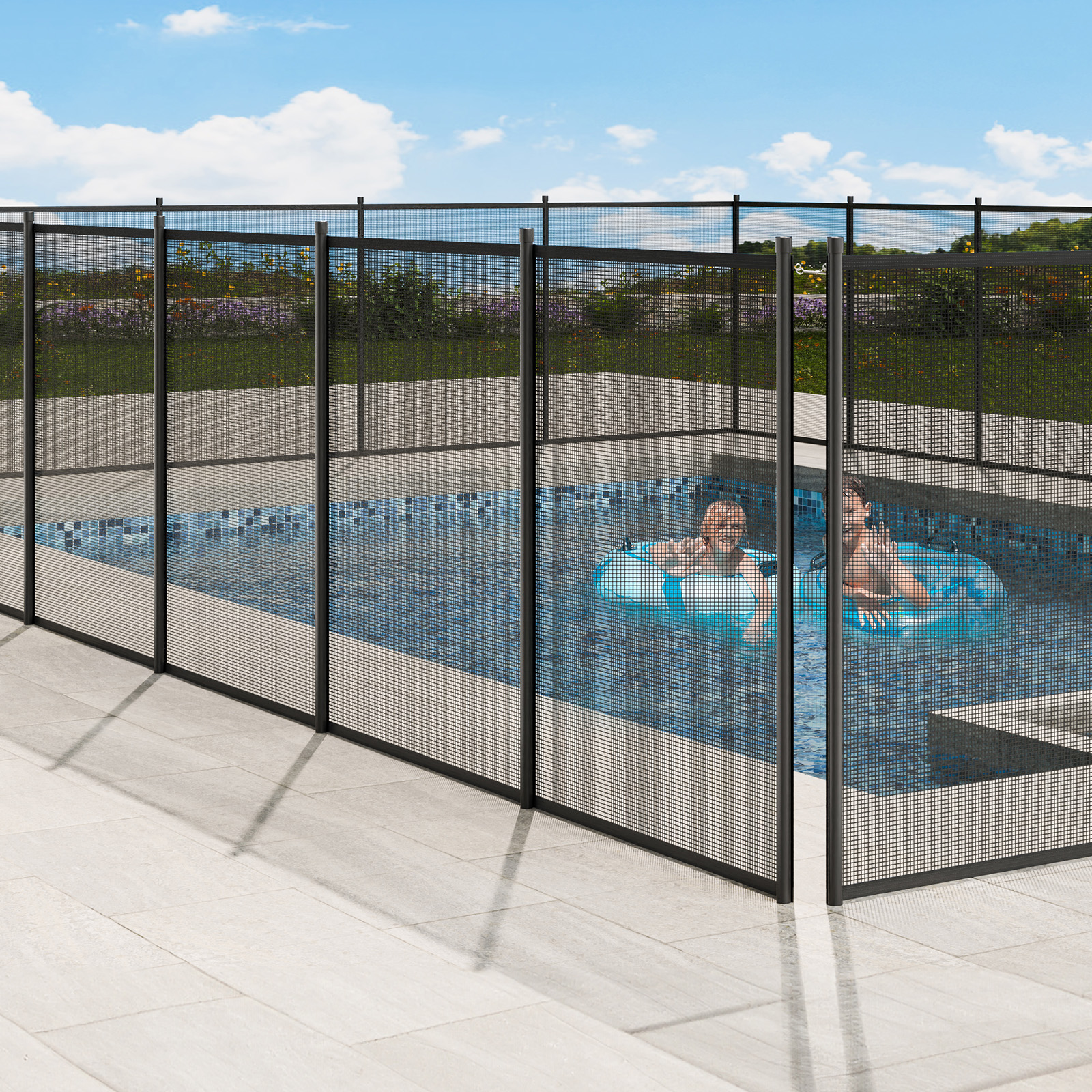 VEVOR Pool Fence 4'x12/48/72/96/108' 4'x2.5' Gate Inground Pool ...