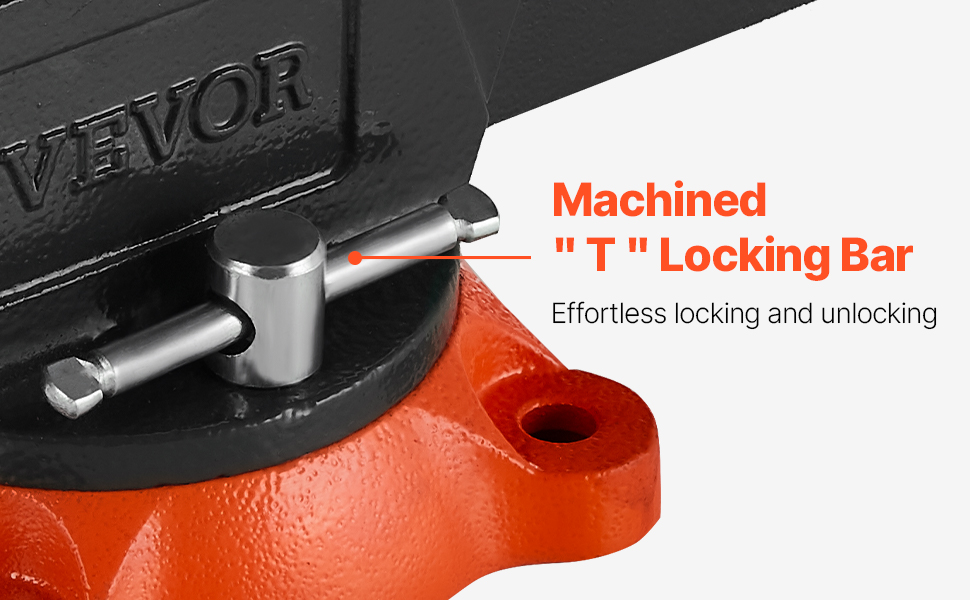 5" Bench Vise Multipurpose Heavy Duty Ductile Iron Swivel Locking Base ...