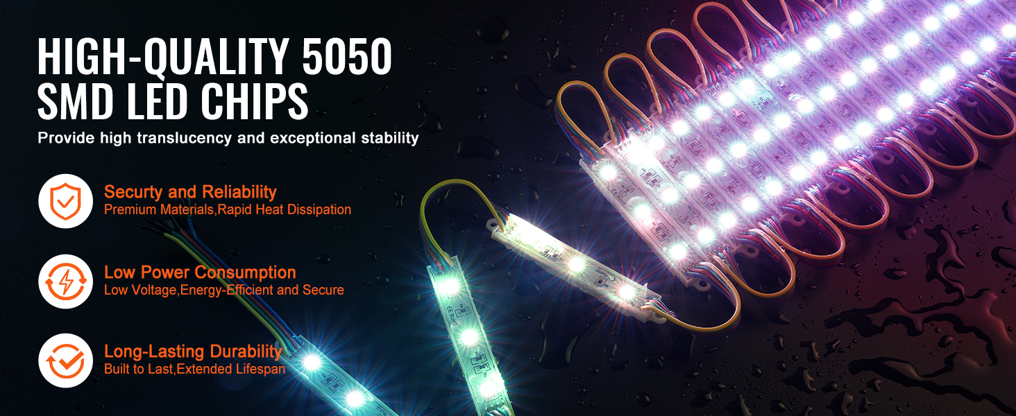 VEVOR 80PCS LED Storefront Lights, 41 ft, LED Module Lights, 5050 SMD 3 ...