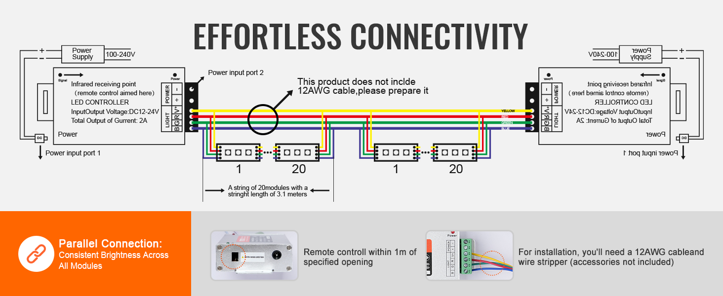 VEVOR 80PCS LED Storefront Lights, 41 ft, LED Module Lights, 5050 SMD 3 ...