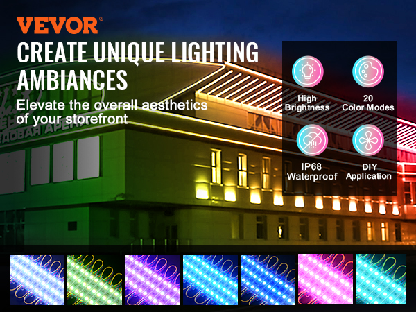 VEVOR 200PCS LED Storefront Lights, 103 ft, LED Module Lights, 5050 SMD ...