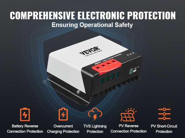 VEVOR 30A MPPT Solar Charge Controller, 12V / 24V Auto DC Input, Solar Panel Regulator Charger ...