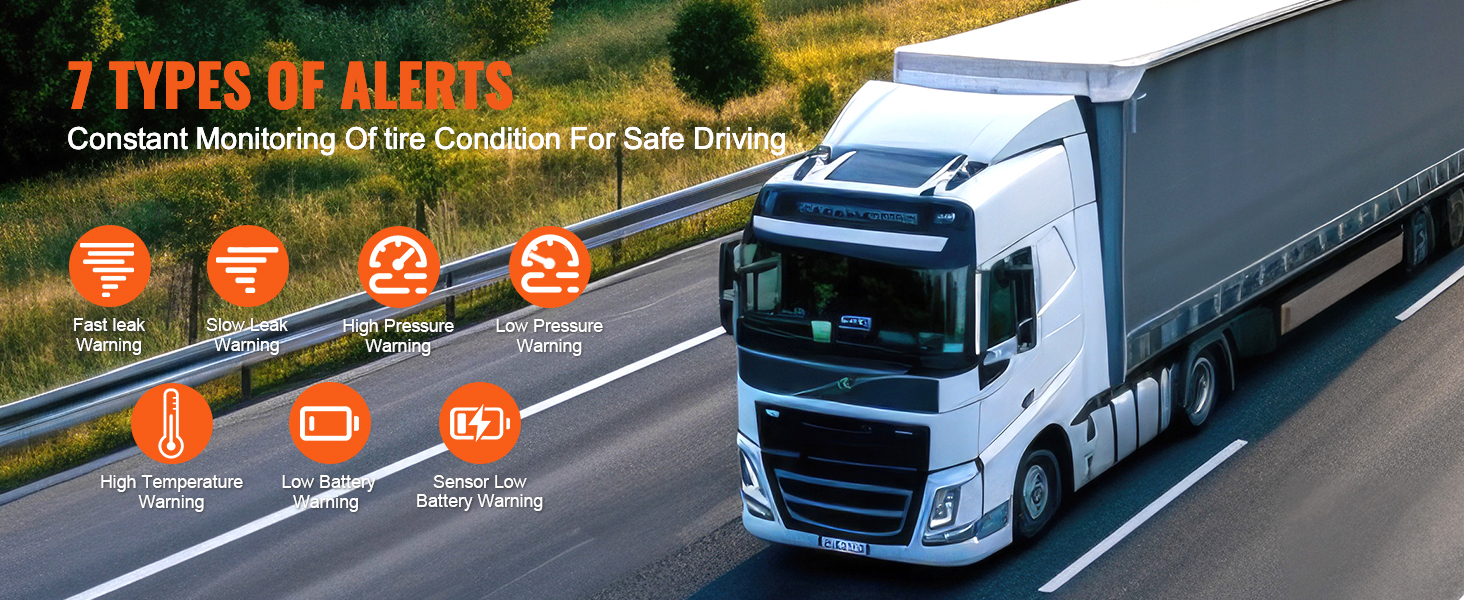 VEVOR RV Tire Pressure Monitoring System Real Time Trailer TPMS 6 ...