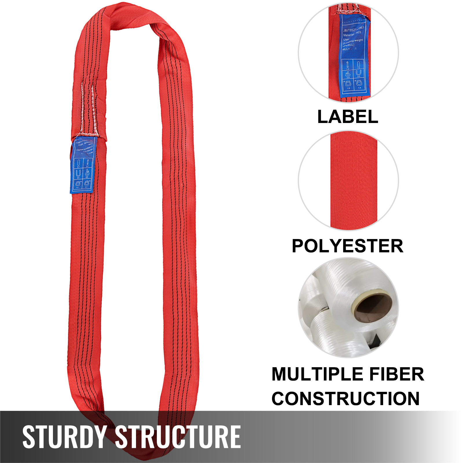 12' Endless Round Lifting Sling For Choke-lifting Cylindrical Objects ...