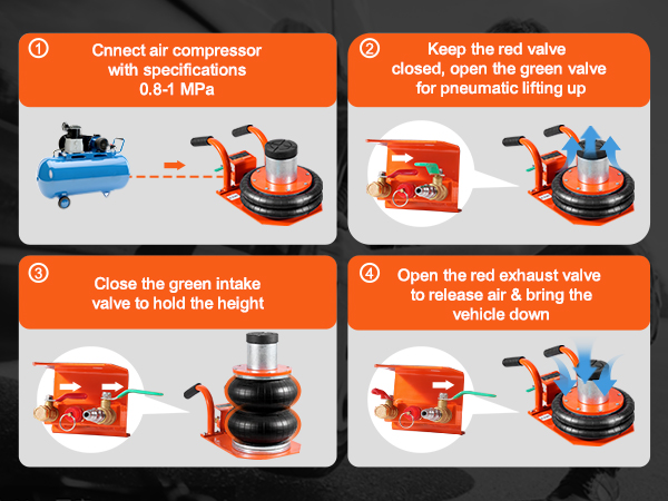 VEVOR Air Jack 3 Ton/6600 lbs Pneumatic Jack with Heightened Column for ...
