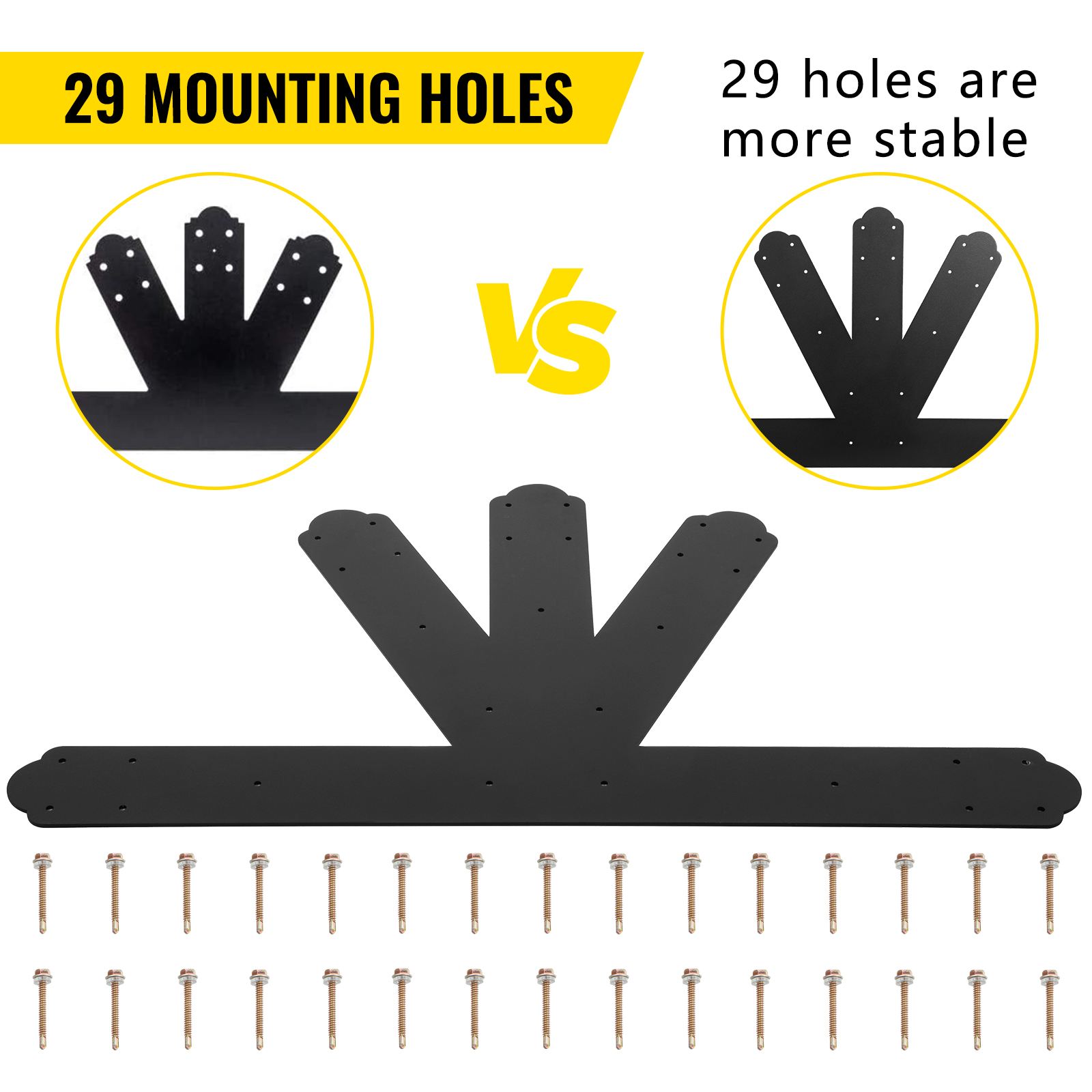 VEVOR Gable Plate Truss Connector Plates 6:12 Gable Bracket Black ...