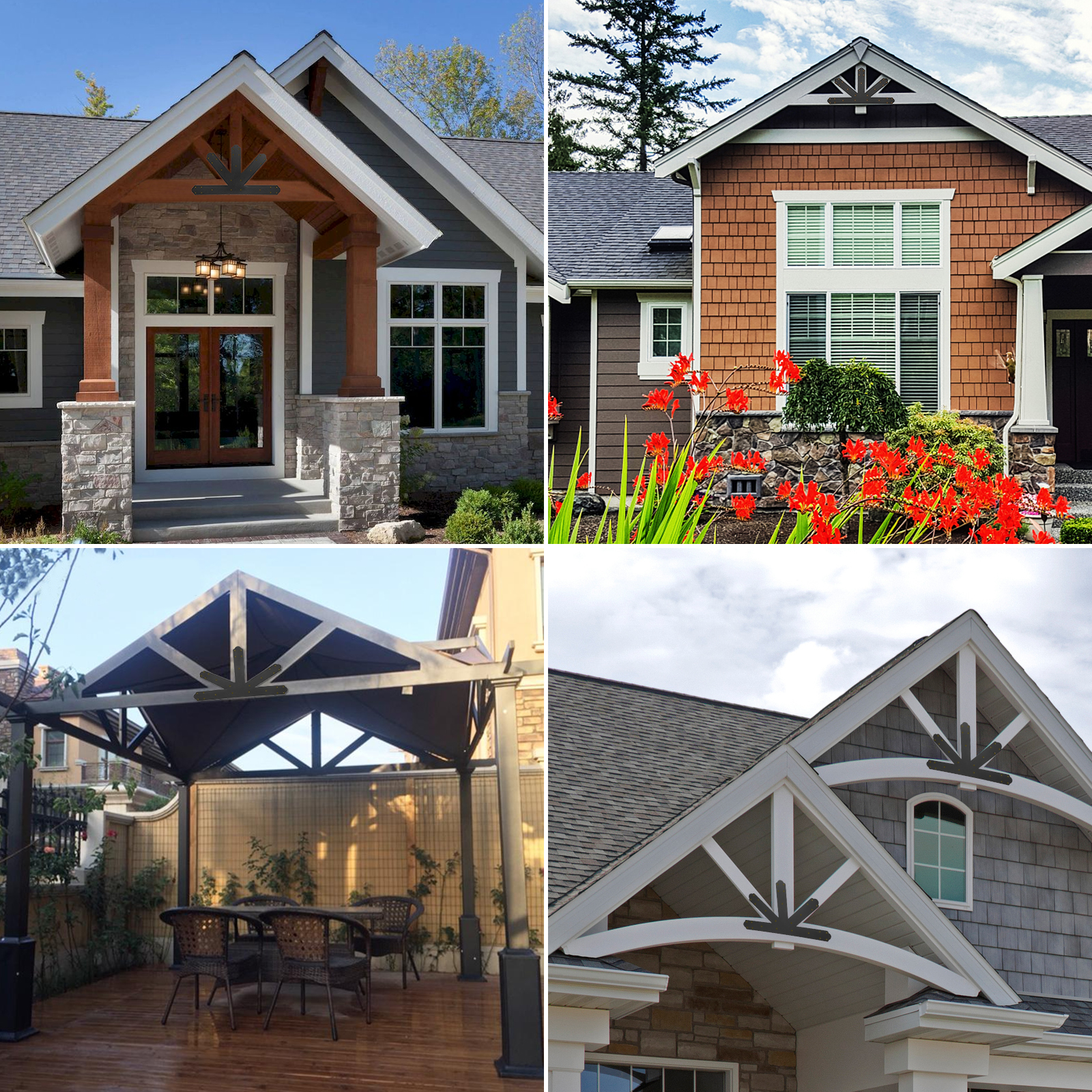 VEVOR Gable Plate Truss Connector Plates 6:12 Gable Bracket Black ...