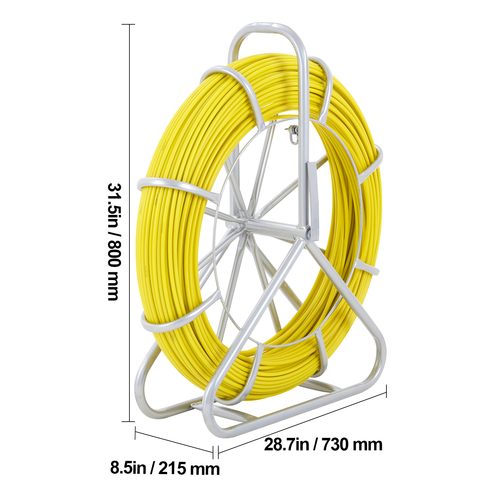 VEVOR Fish Tape Fiberglass, 600 ft, 5/16 in, Duct Rodder Fishtape Wire ...