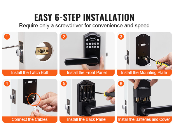 VEVOR Keyless Entry Door Lock, Electronic Keypad Entry Lever, Password ...