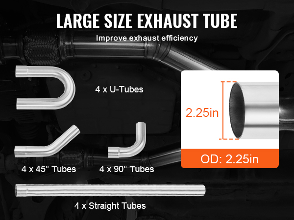 DIY Universal Exhaust Kit 16 Pieces Exhaust Pipe Kit with Slip-Fit ...