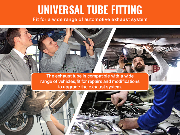 VEVOR DIY Universal Exhaust Kit 8 Pieces Exhaust Pipe Kit with Slip-Fit ...