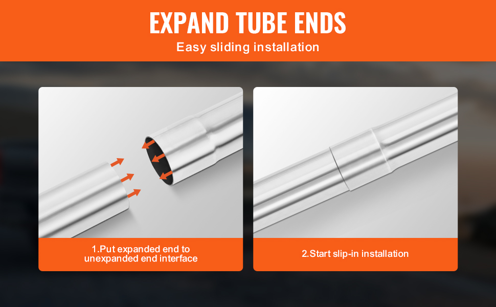 VEVOR DIY Universal Exhaust Kit 8 Pieces Exhaust Pipe Kit with Slip-Fit ...